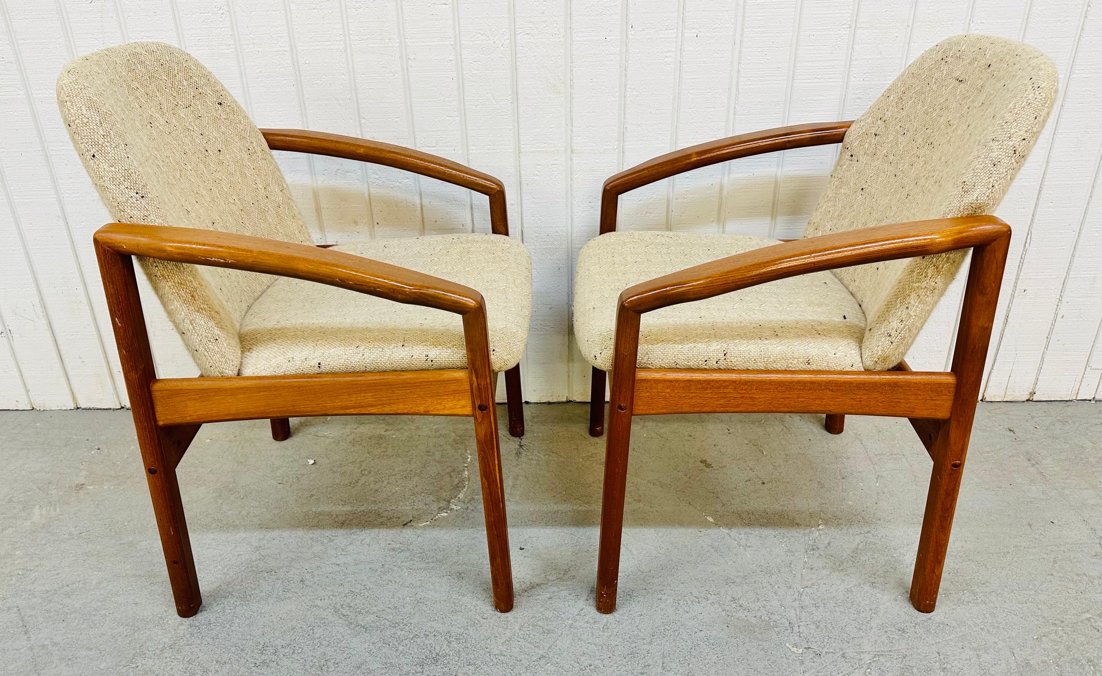 Vintage Danish Modern Teak Arm Chairs For Sale at 1stDibs