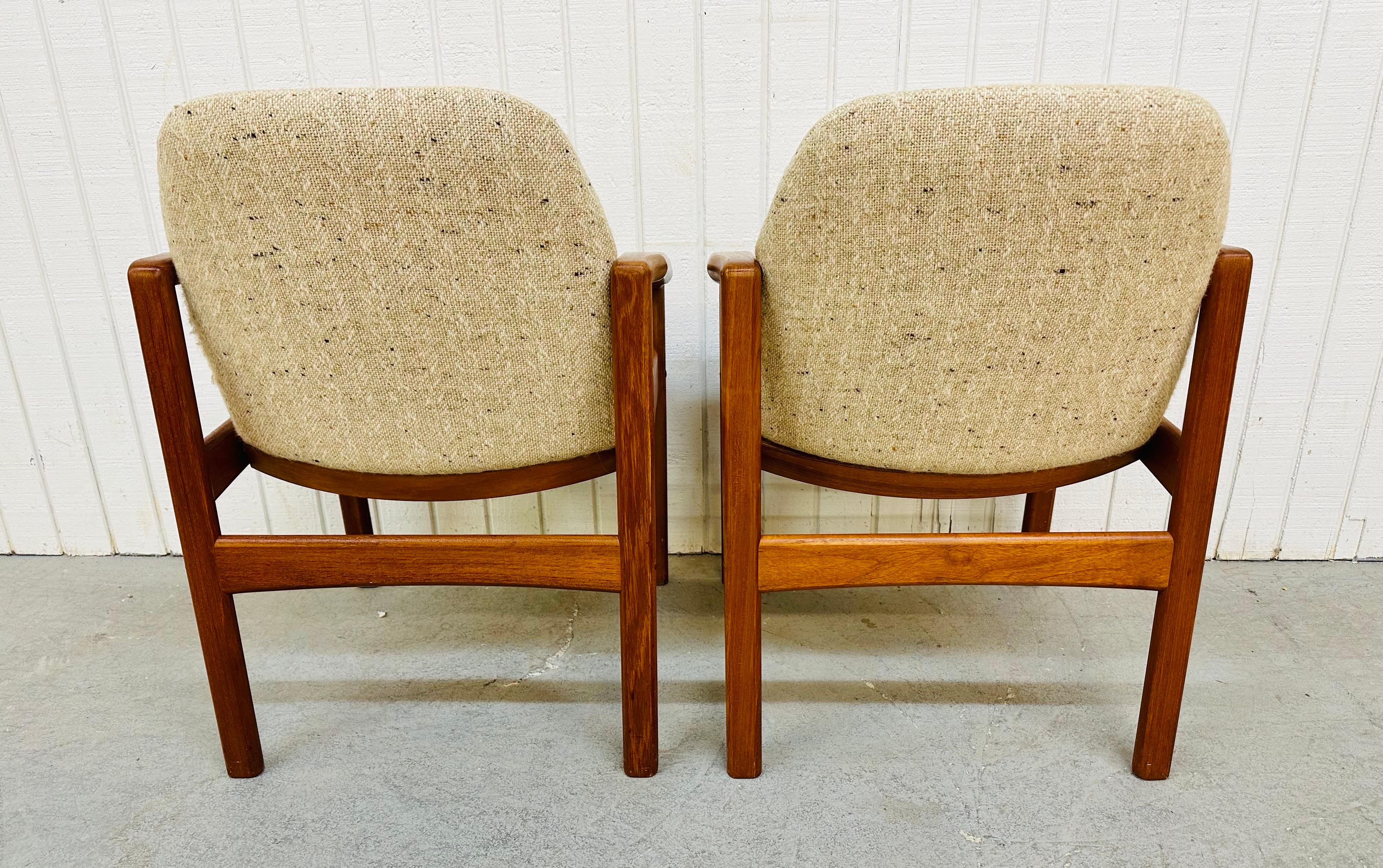 Vintage Danish Modern Teak Arm Chairs For Sale at 1stDibs