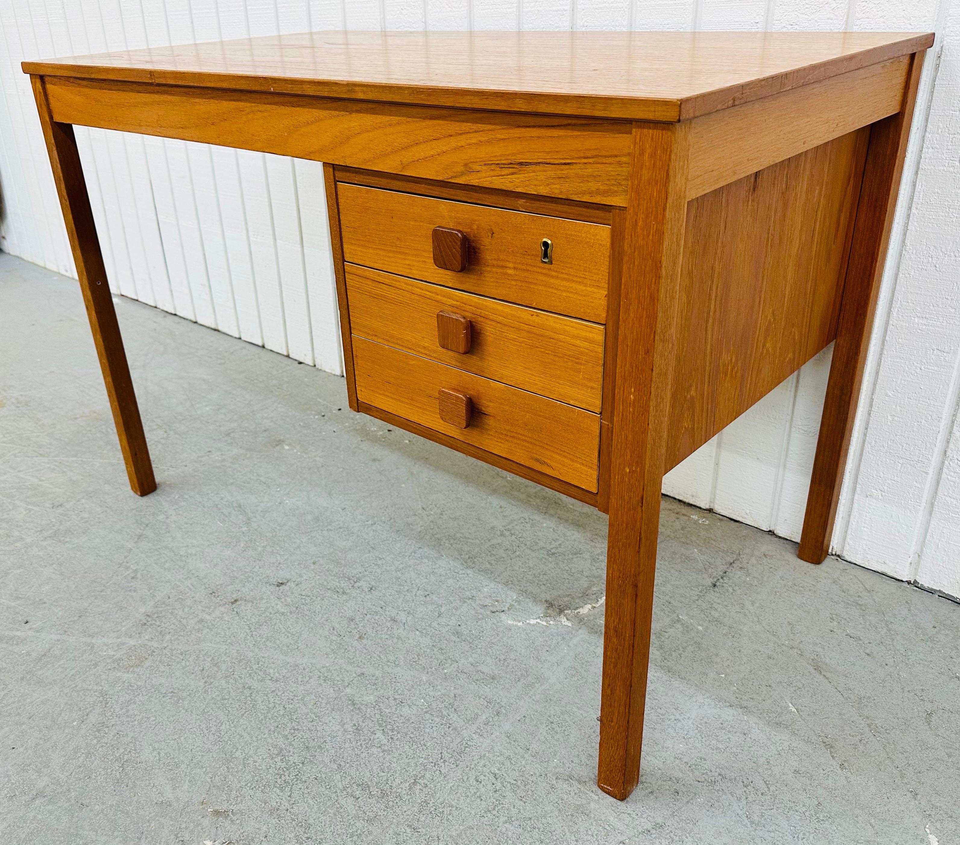 Vintage Danish Modern Teak Writing Desk For Sale at 1stDibs