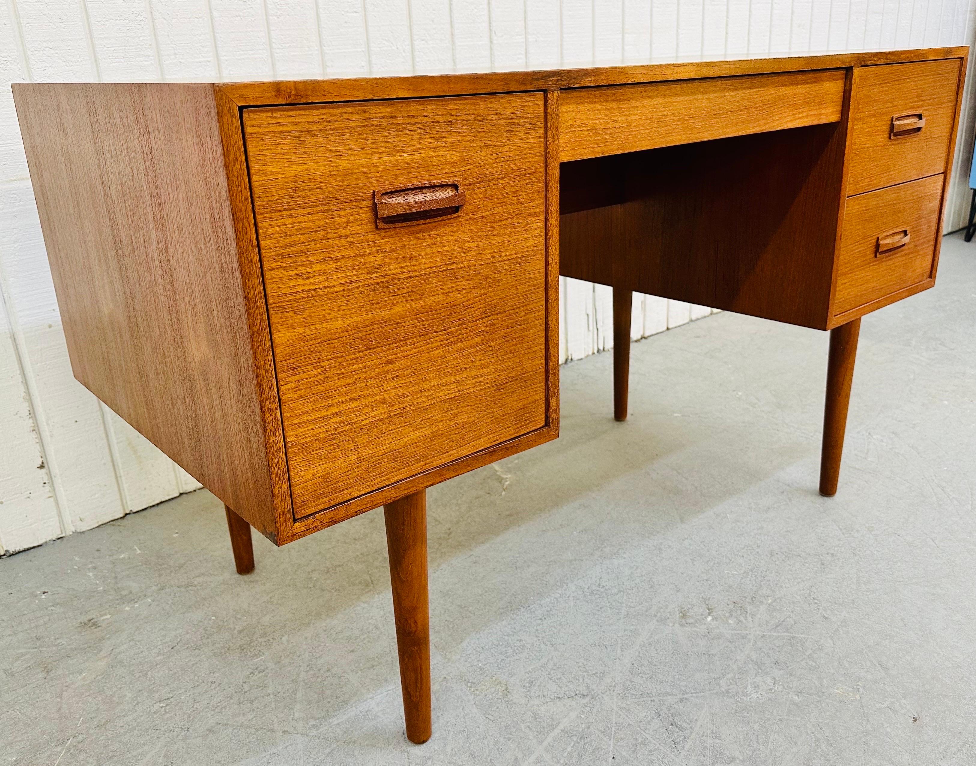 Vintage Danish Modern Teak Writing Desk at 1stDibs