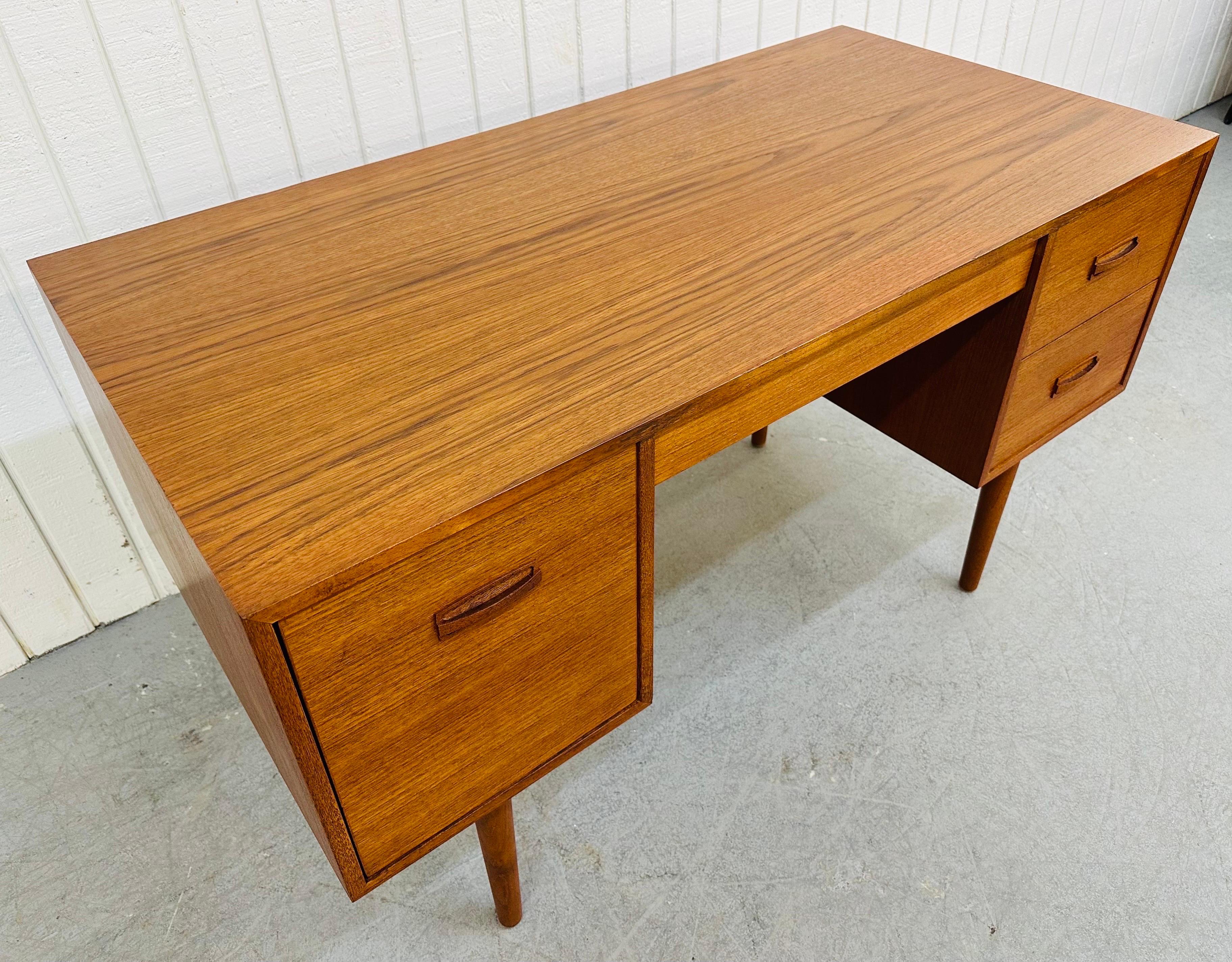 Vintage Danish Modern Teak Writing Desk at 1stDibs