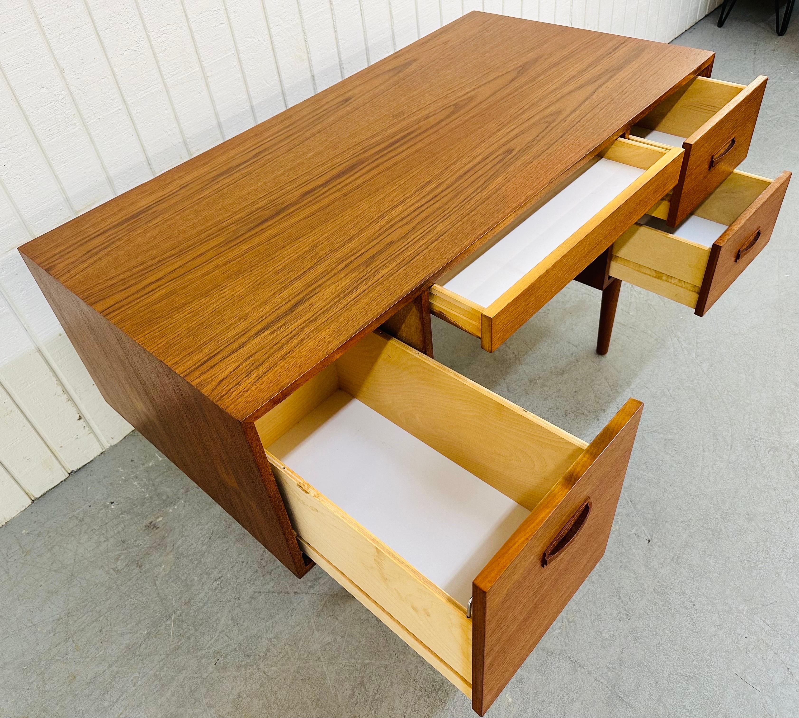Vintage Danish Modern Teak Writing Desk at 1stDibs