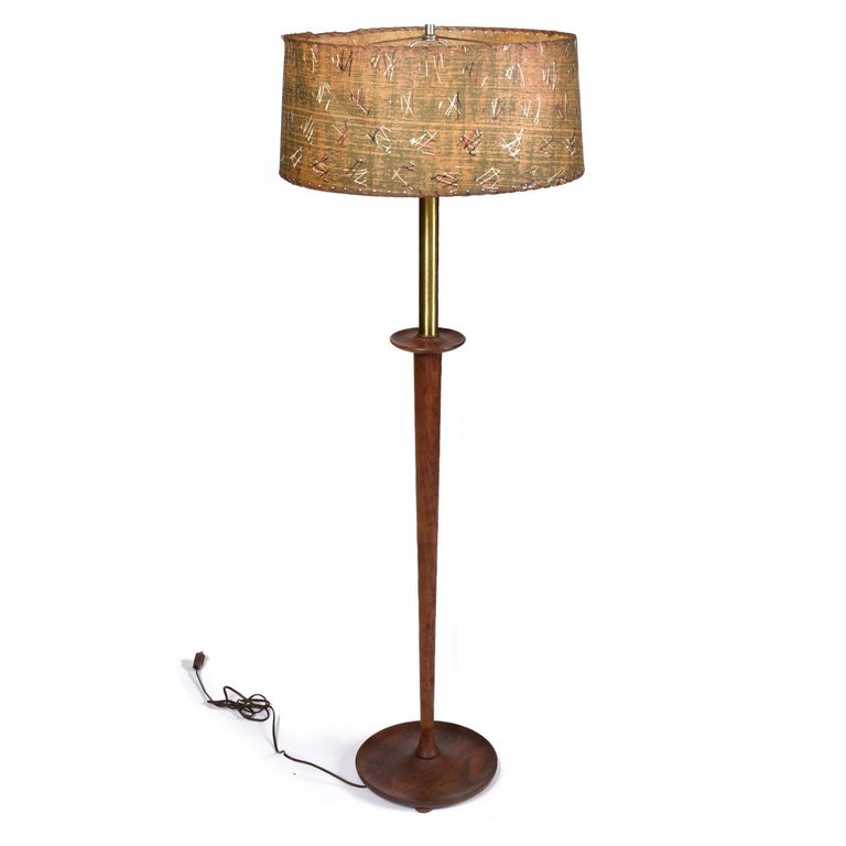 Vintage Danish Modern Walnut Floor Lamp with Matching Table Lamp For ...