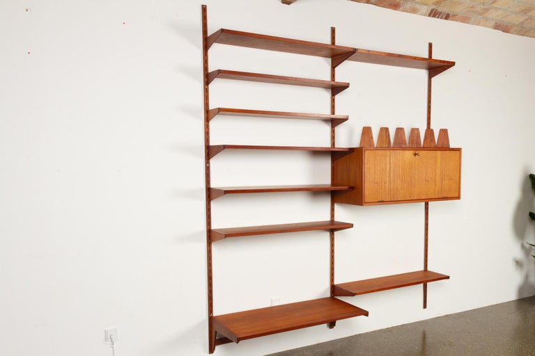 Vintage Danish Modular Teak Wall Unit by Kai Kristiansen for FM, 1960s ...