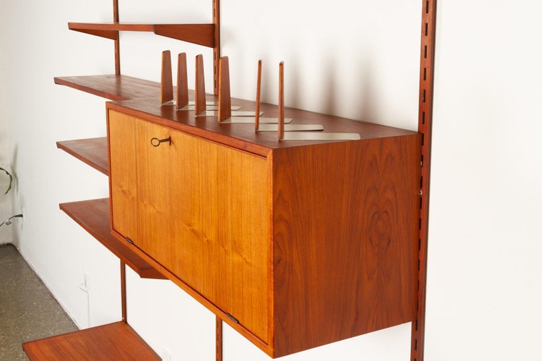 Vintage Danish Modular Teak Wall Unit by Kai Kristiansen for FM, 1960s ...