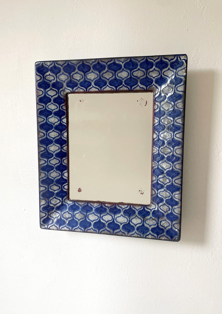 Vintage Danish Persia Glazed Ceramic Wall Mirror, Michael Andersen ...
