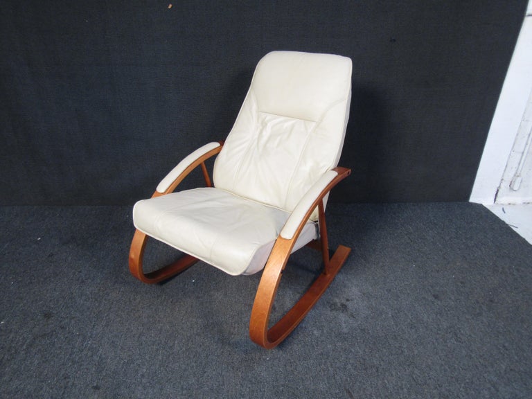 Vintage Danish Rocker by Unico in Teak and Leather