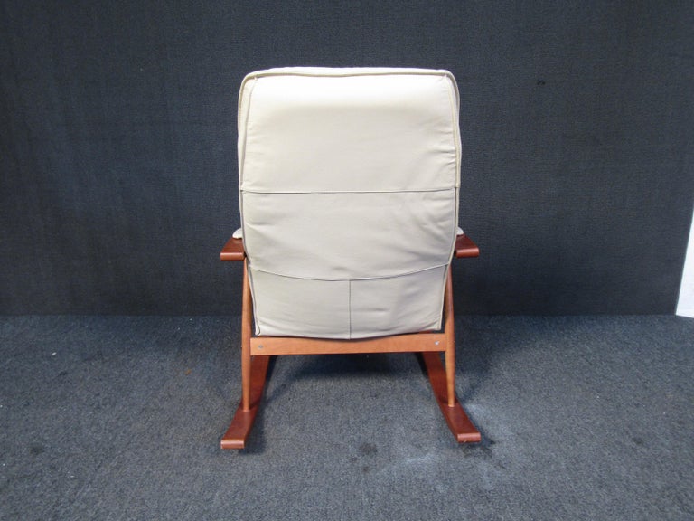 Vintage Danish Rocker by Unico in Teak and Leather For Sale at 1stDibs ...