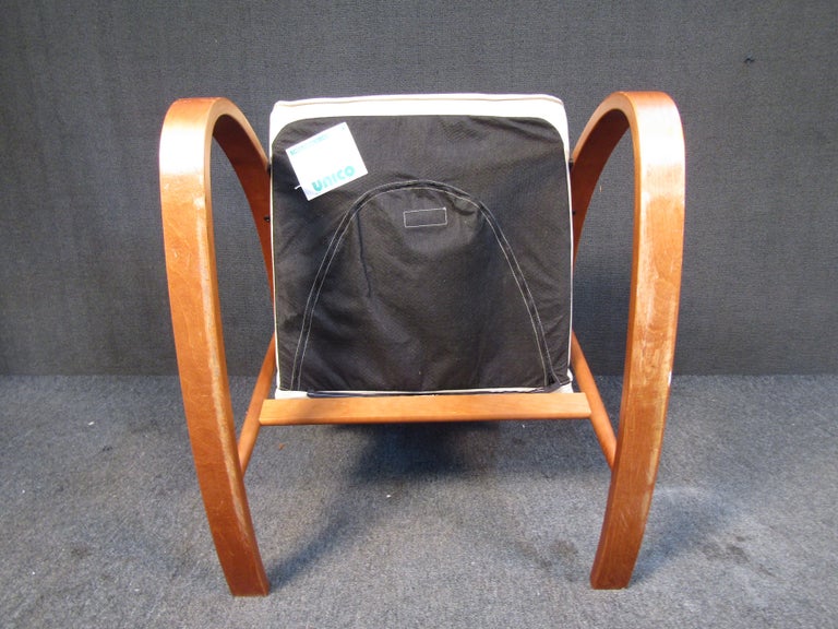 Vintage Danish Rocker by Unico in Teak and Leather For Sale at 1stDibs