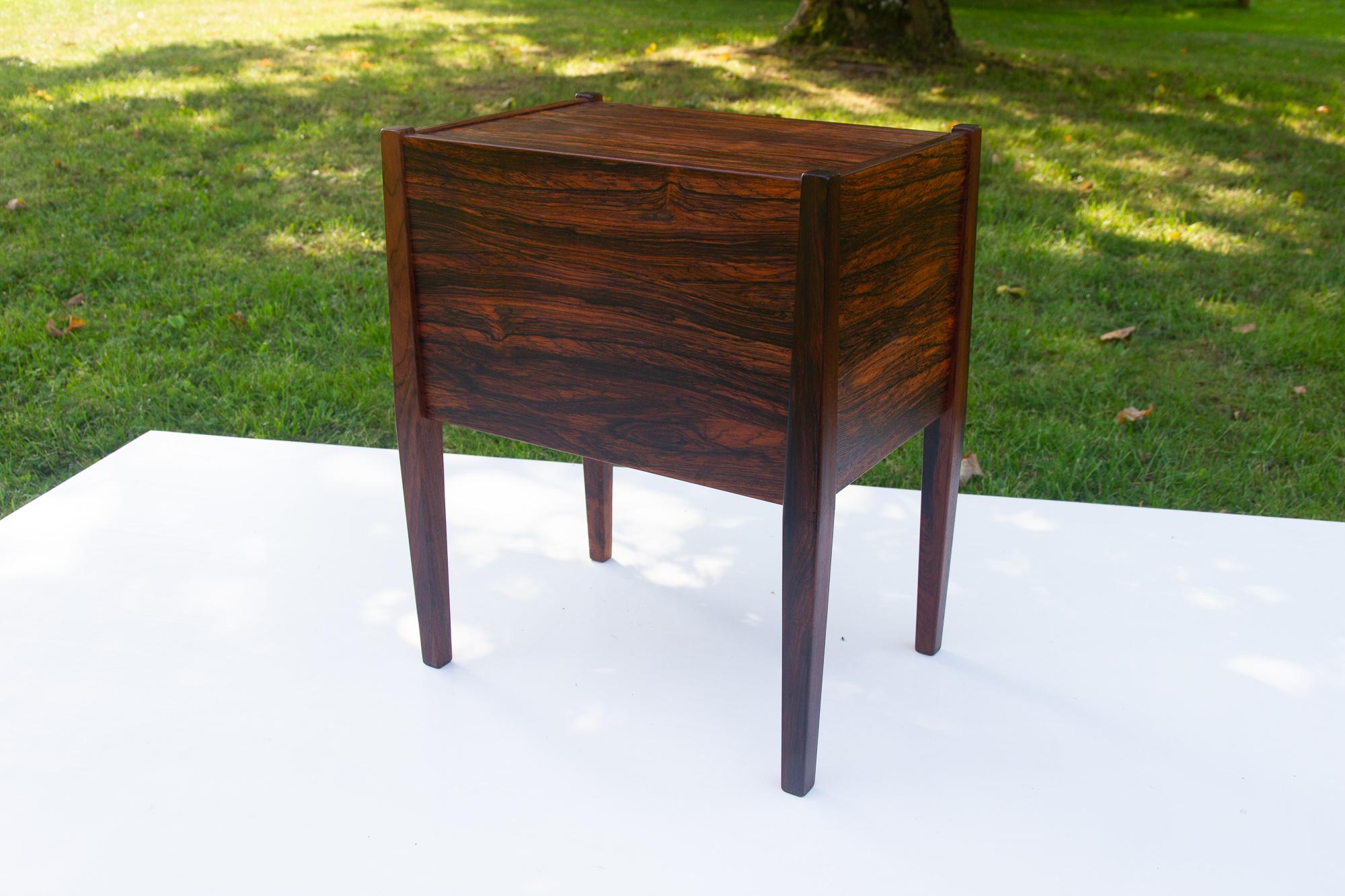 Vintage Danish Rosewood Bedside Table 1960s at 1stDibs