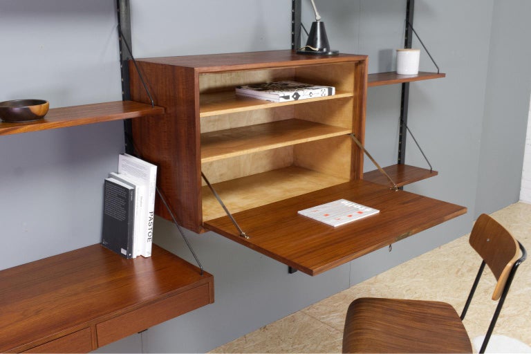Vintage Danish Royal Wall Mounted Shelving System in Teak by Poul ...