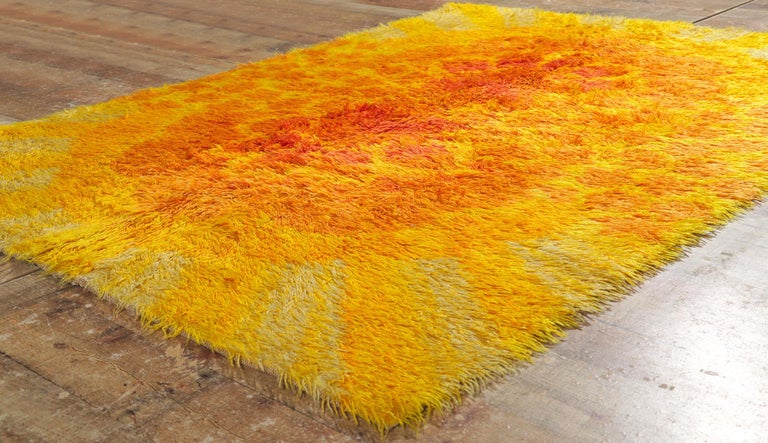 Vintage Danish Rya Rug with Abstract Scandinavian Modern Style For Sale ...