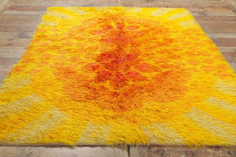 Vintage Danish Rya Rug with Abstract Scandinavian Modern Style For Sale ...