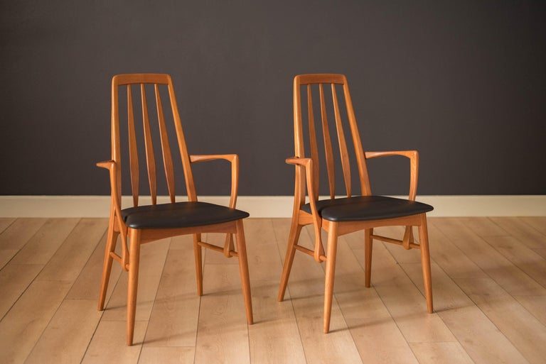 Vintage Danish Set of Six Teak Eva Dining Chairs by Niels Koefoed at ...