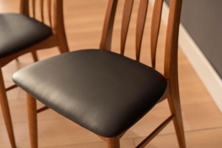 Vintage Danish Set of Six Teak Eva Dining Chairs by Niels Koefoed at ...
