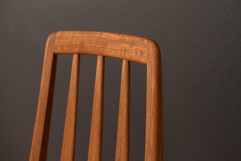 Vintage Danish Set of Six Teak Eva Dining Chairs by Niels Koefoed at ...