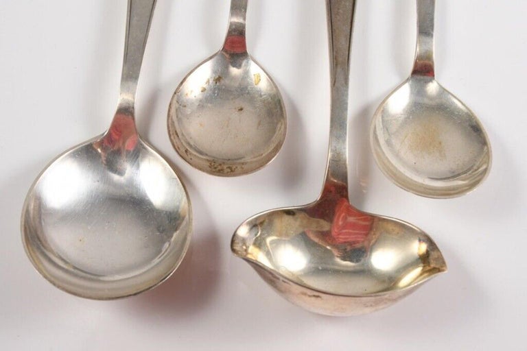 Vintage Danish Silverware Set, 4-Piece 1950s, 1G40 For Sale at 1stDibs