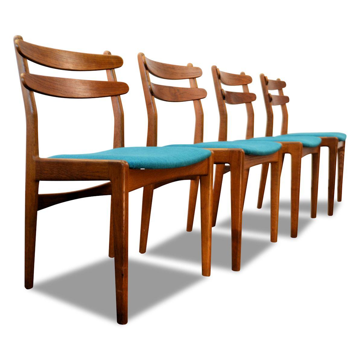 Vintage Danish Slagelse Teak/Oak Dining Chairs, Set of 4 For Sale at ...