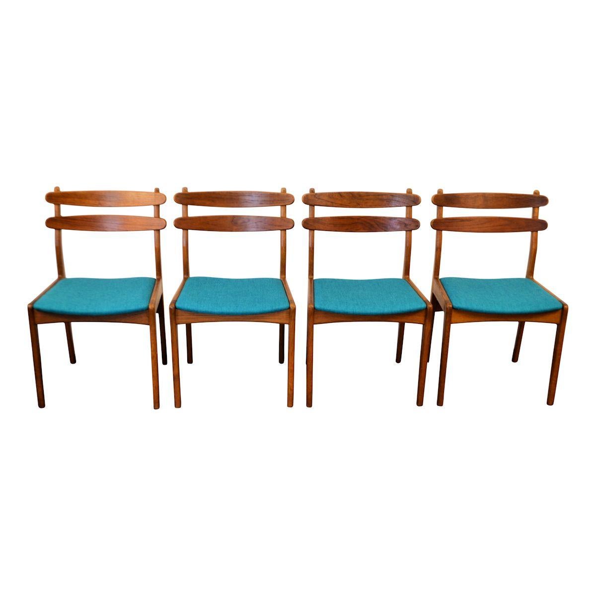 Vintage Danish Slagelse Teak/Oak Dining Chairs, Set of 4 For Sale at ...