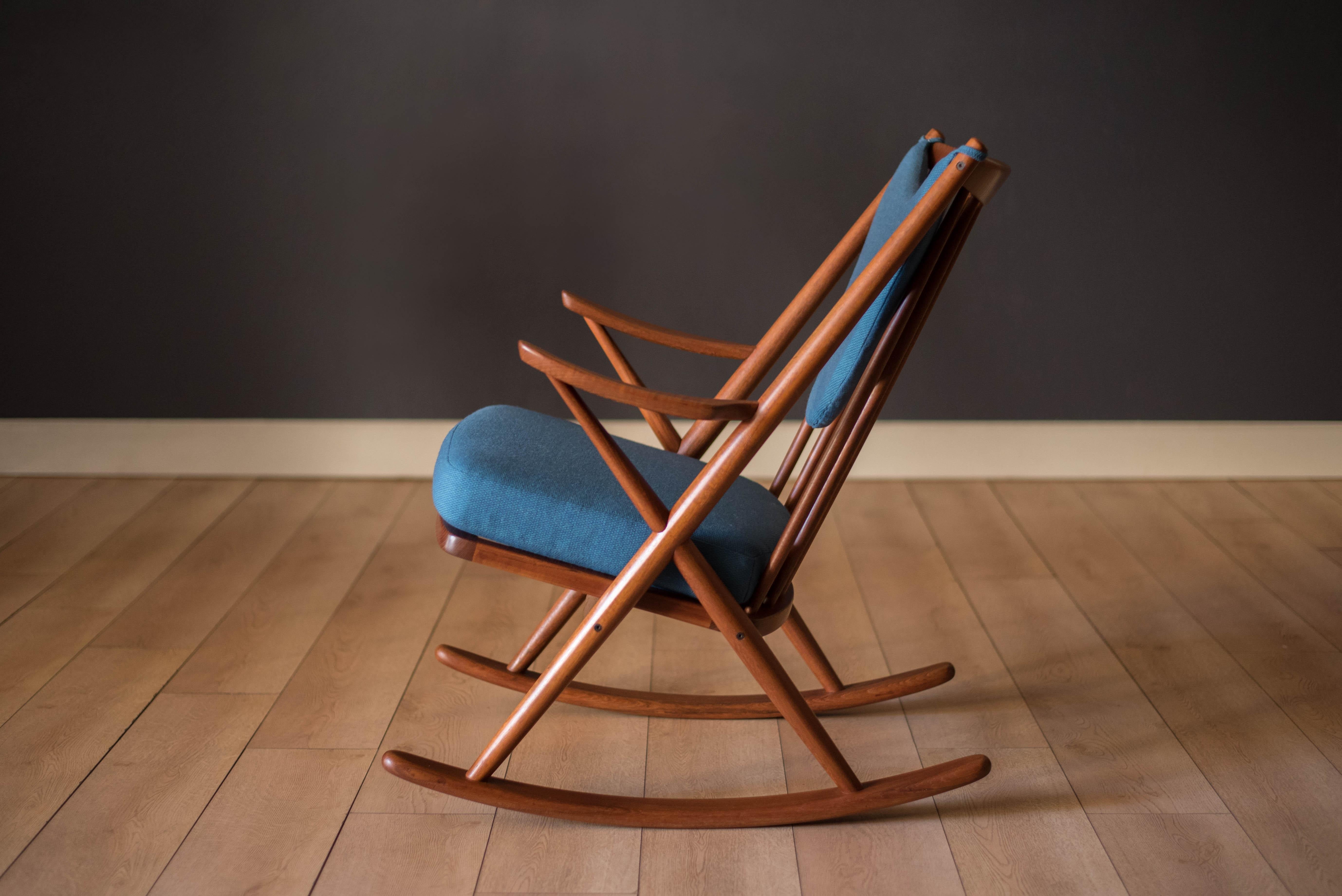Vintage Danish Solid Teak Rocking Chair by Frank Reenskaug for Bramin ...
