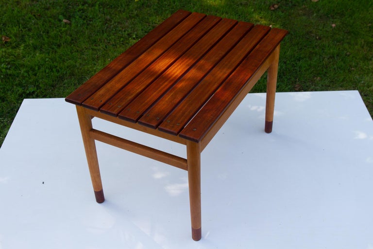 Vintage Danish Teak and Beech Side Table, 1950s For Sale at 1stDibs