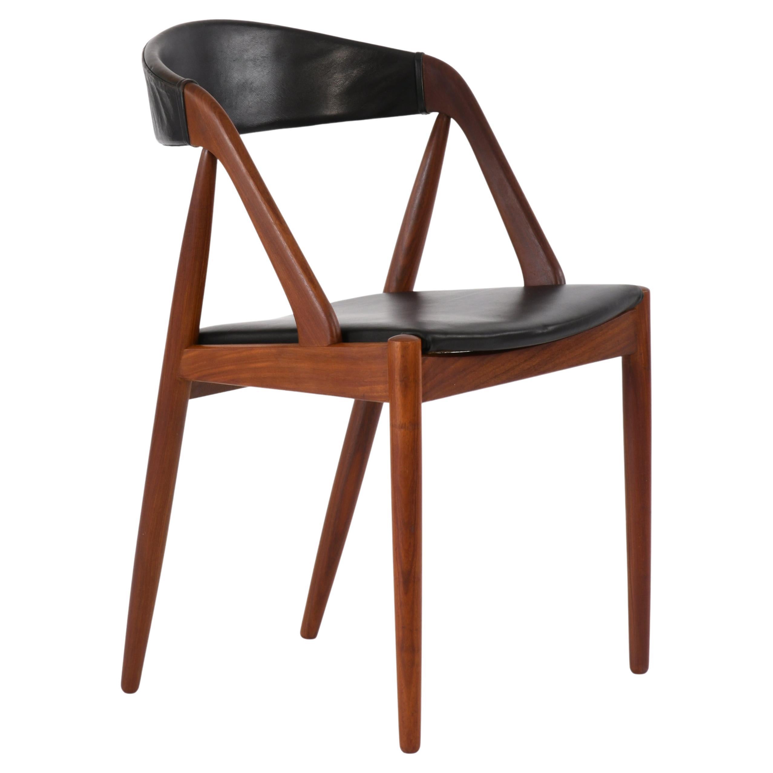 Vintage Danish Teak and Leather Chair Design Kai Kristiansen Model 31 ...
