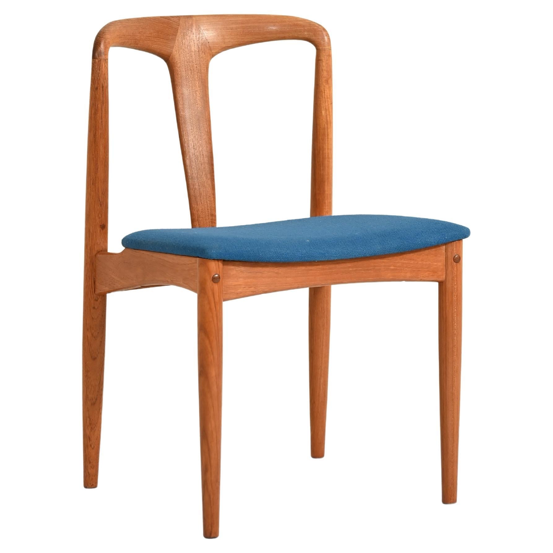 Danish Teak and Leather Folding Side Chair at 1stDibs