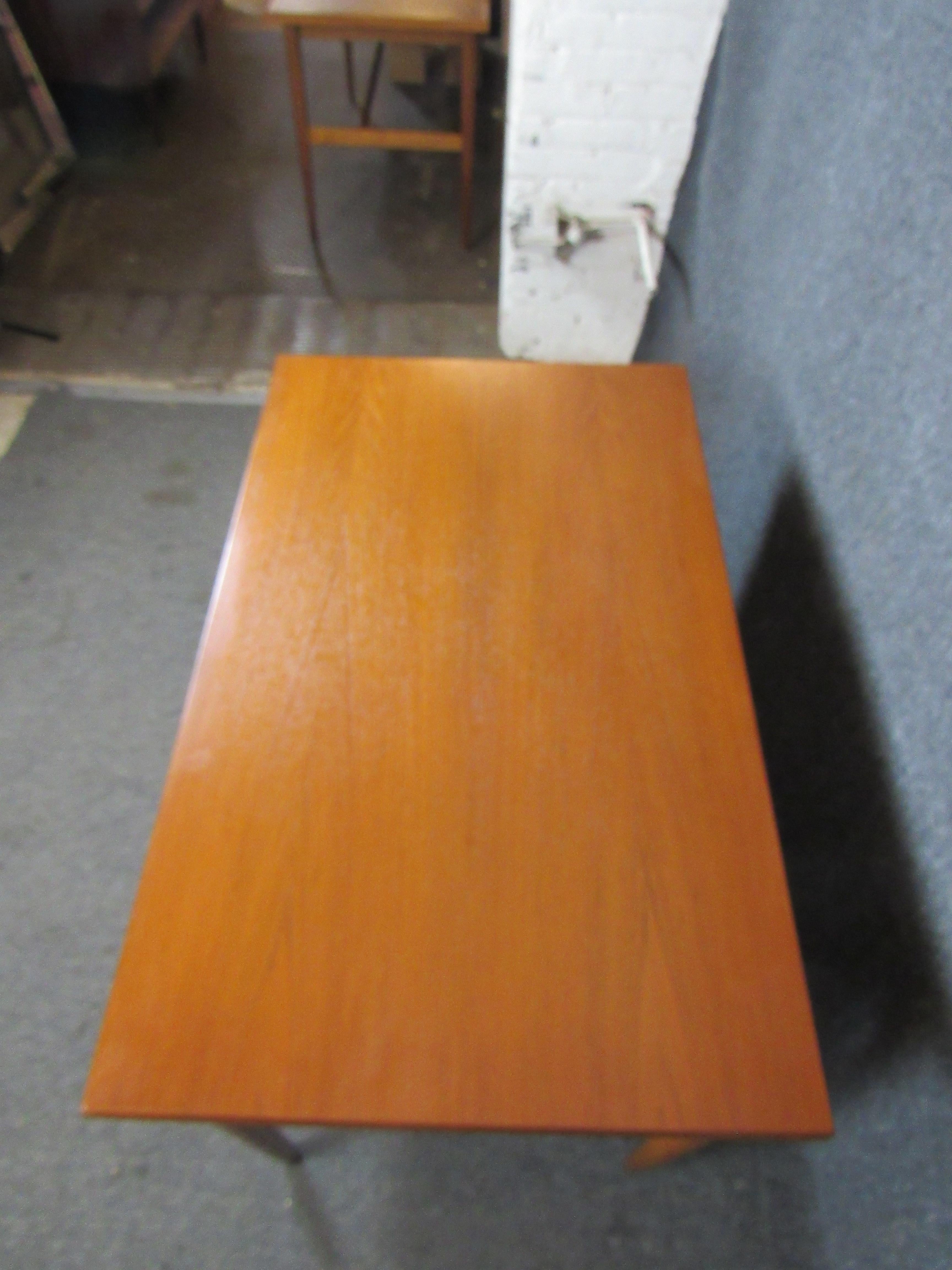 Vintage Danish Teak Drop Leaf Desk For Sale at 1stDibs