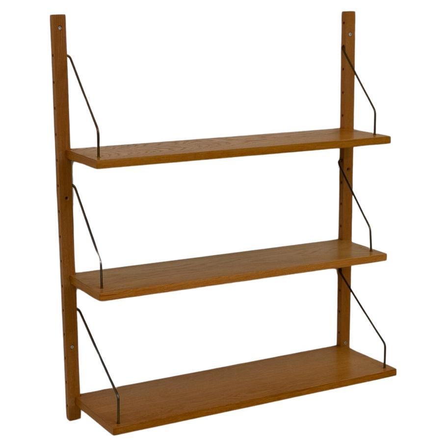Vintage Danish Wall Mounted Oak Shelving System, 1960s. at 1stDibs