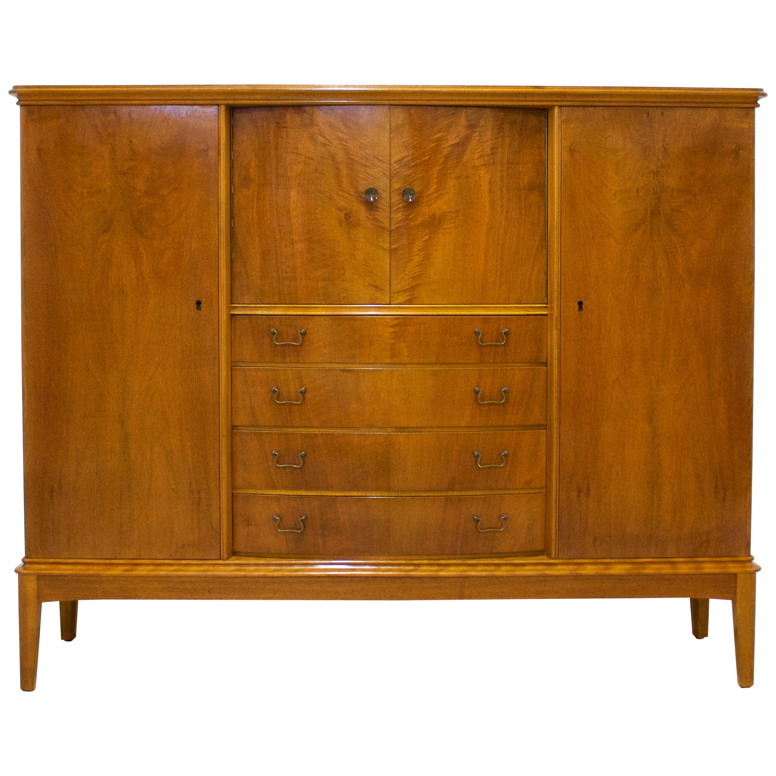 Vintage Danish Walnut High Sideboard at 1stDibs