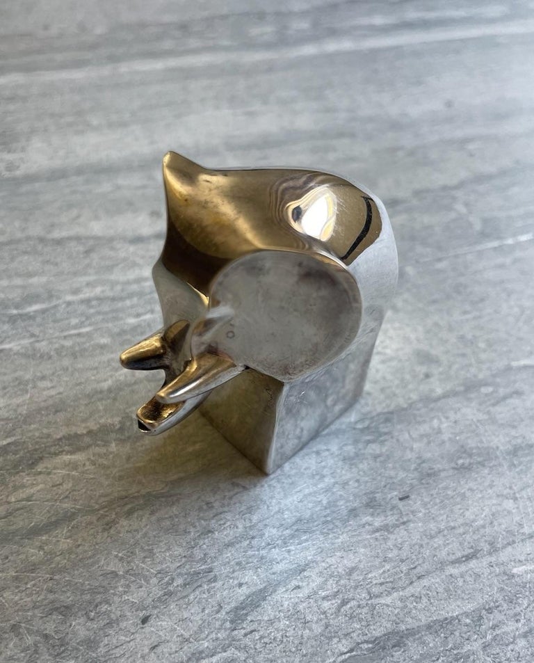 Vintage Dansk Silver Plated Elepant Paperweight For Sale at 1stDibs