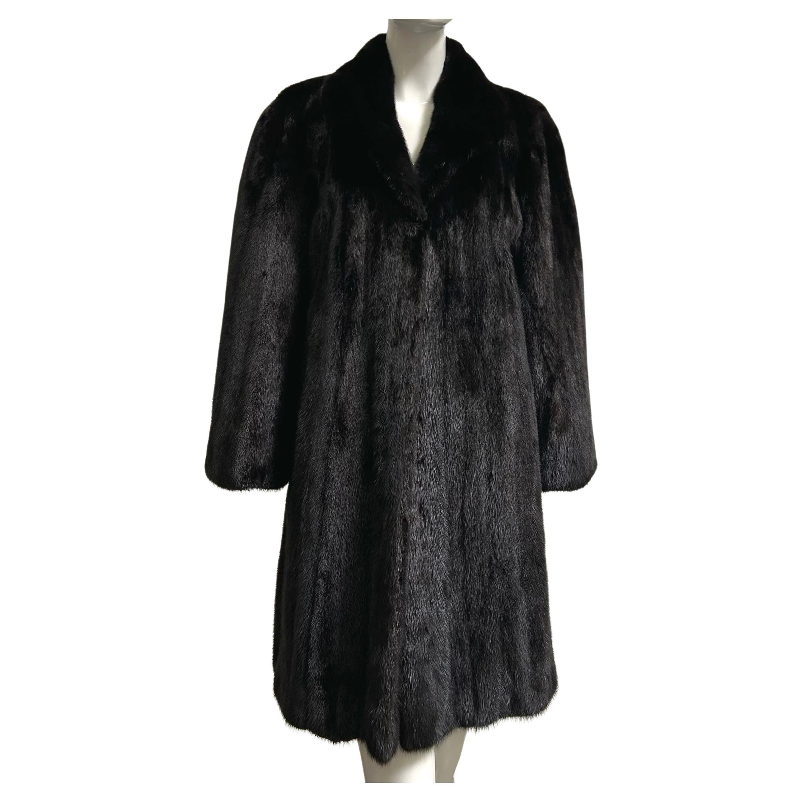 Vintage Dark Brown Ranch Mink Fur Coat For Sale at 1stDibs