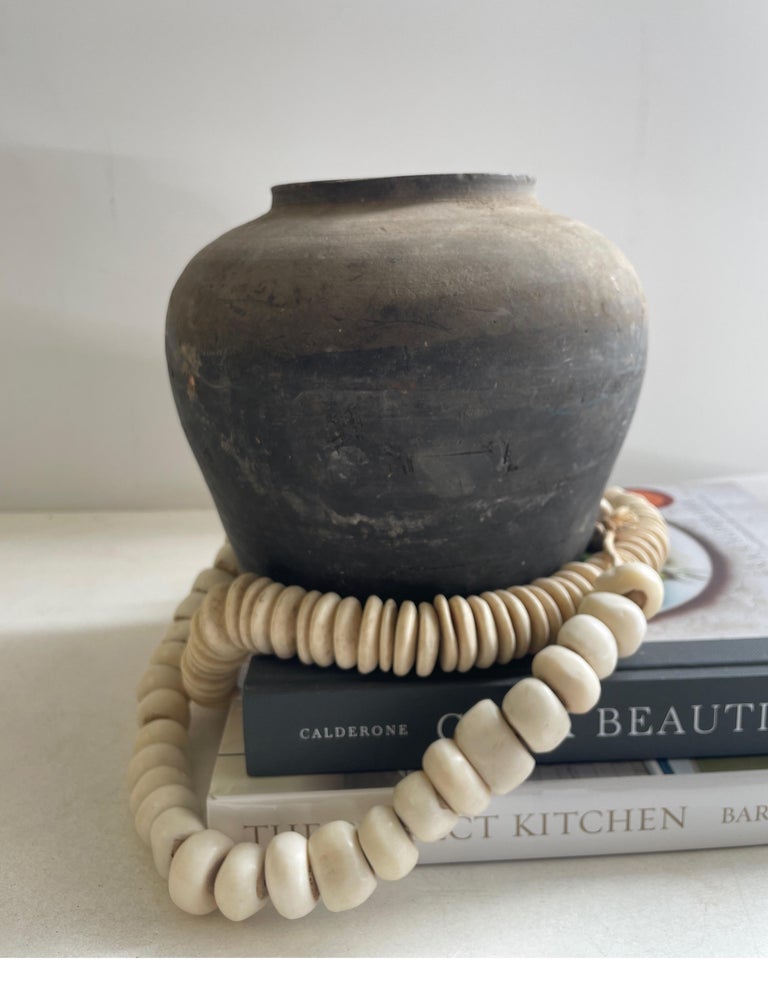 Vintage Dark Gray Oil Pottery Vase at 1stDibs