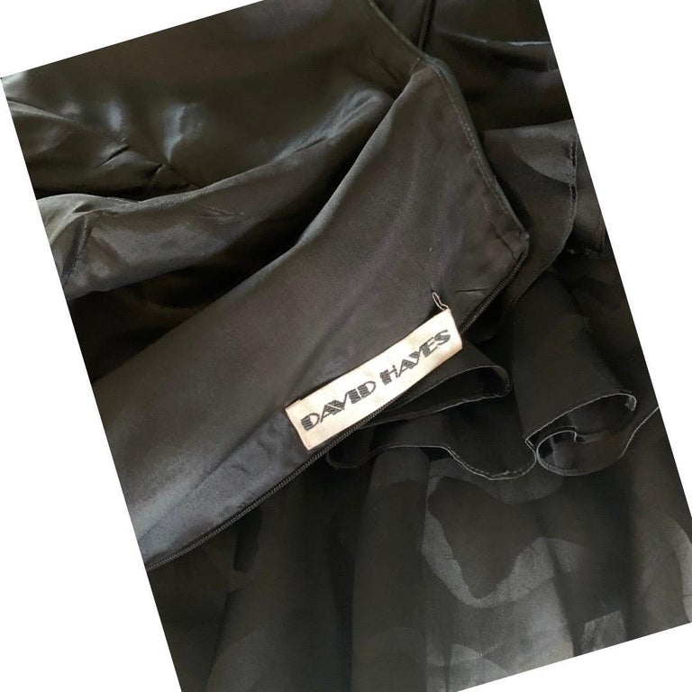 Vintage David Hayes LBD Silk Jacquard Tiered Ruffle Cocktail Dress, NWT ...