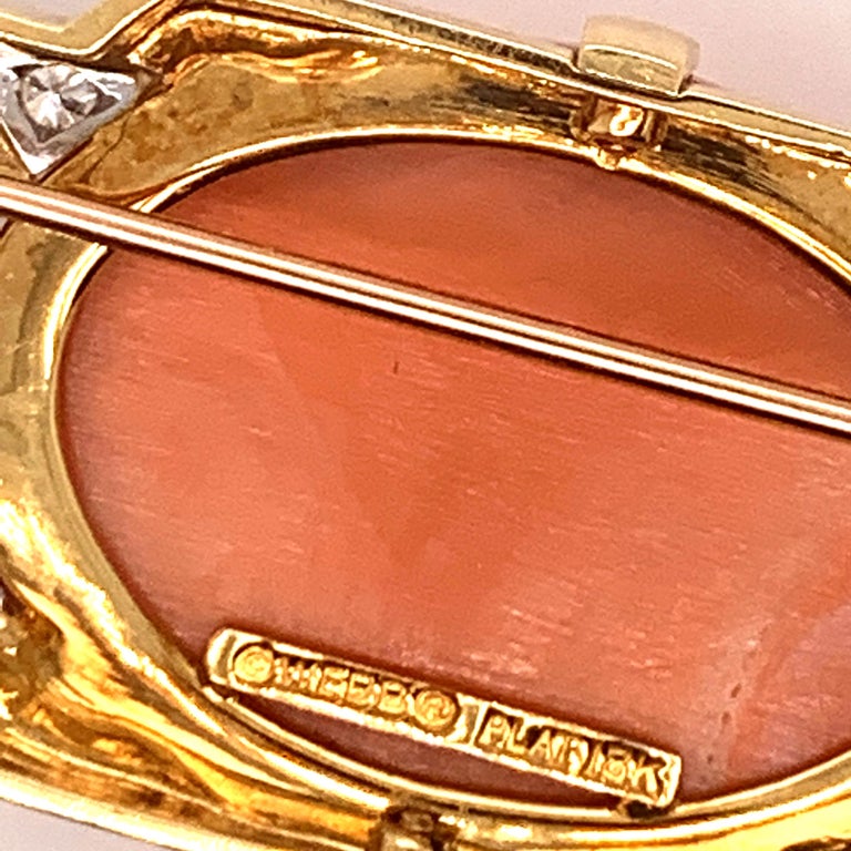 Vintage David Webb Coral and Emerald Brooch For Sale at 1stDibs