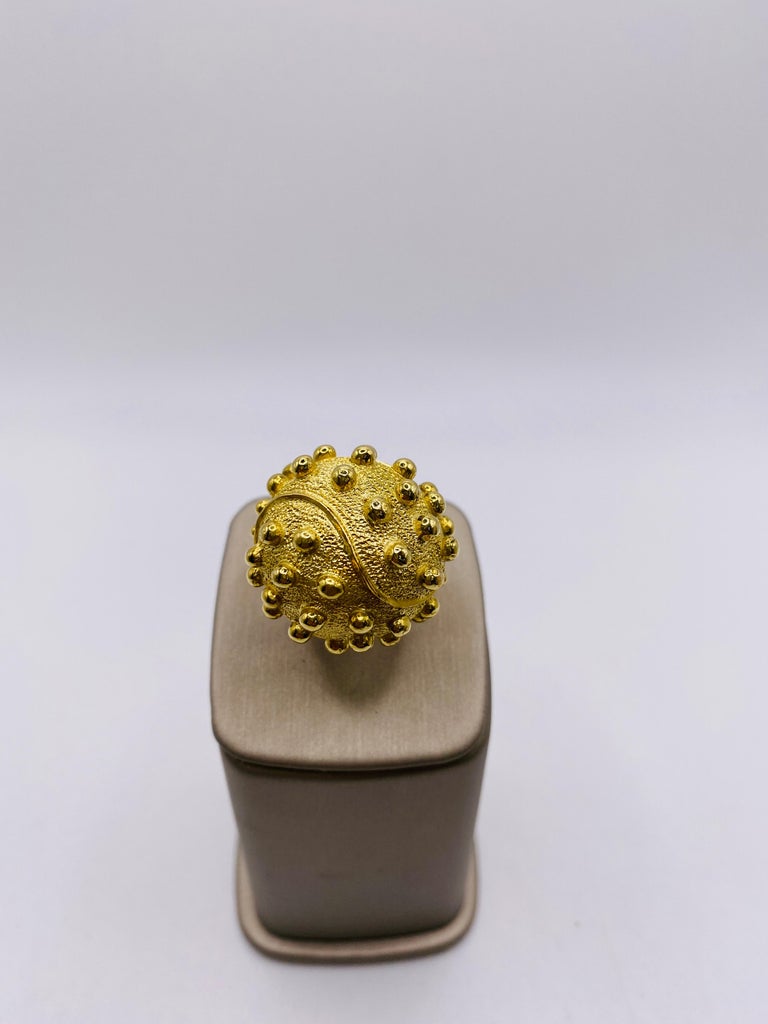 Vintage David Webb Dome Ring with Raised Gold Dots at 1stDibs