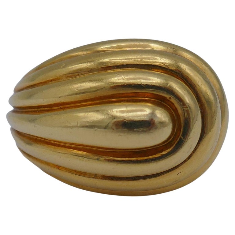 Vintage David Webb Gold Ring Cocktail Swirl For Sale at 1stDibs