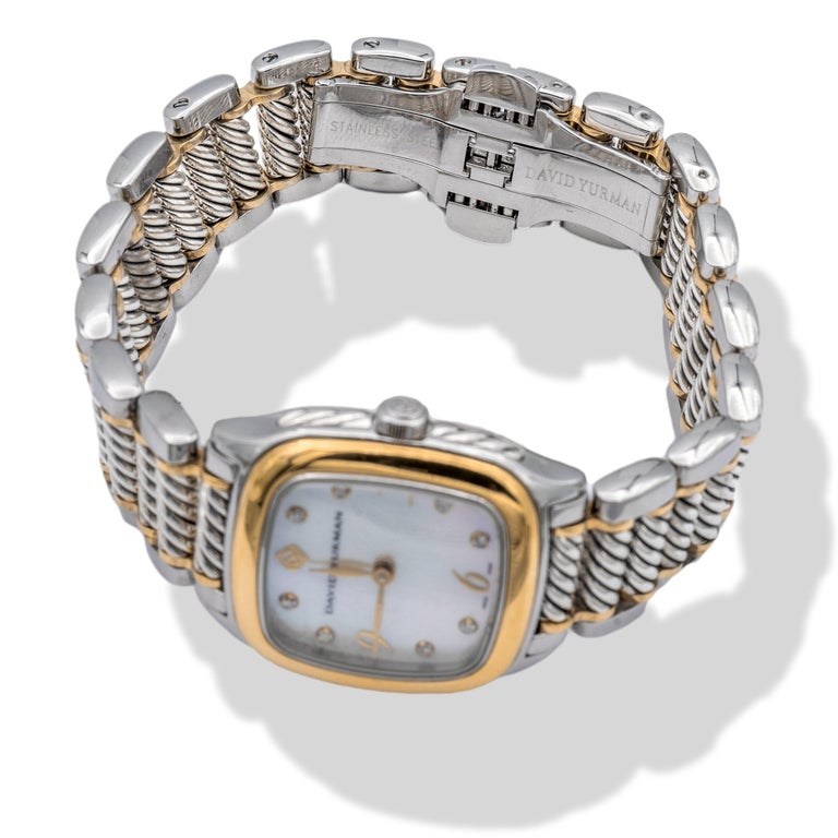 Vintage David Yurman Thoroughbred Stainless Steel and 18k Gold Ladies ...