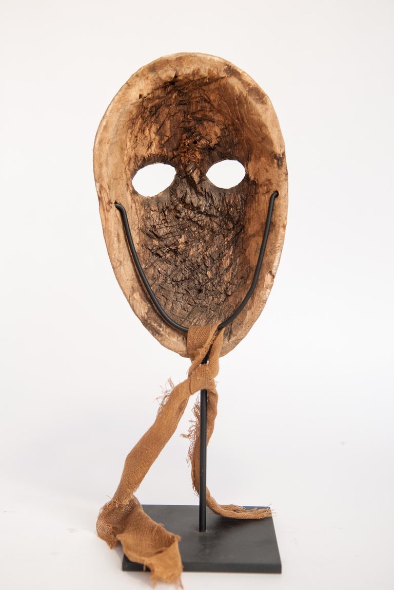 Vintage Dayak Mask from Borneo, Early to Mid-20th Century, on Metal ...