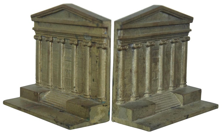 Vintage Dayton Ohio Old Courthouse Brass Bookends Temple of Theseus ...