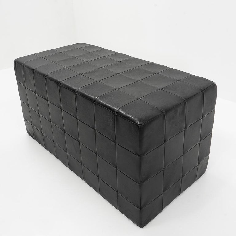 Vintage De Sede Patchwork Leather XL Hocker, 1970s For Sale at 1stDibs