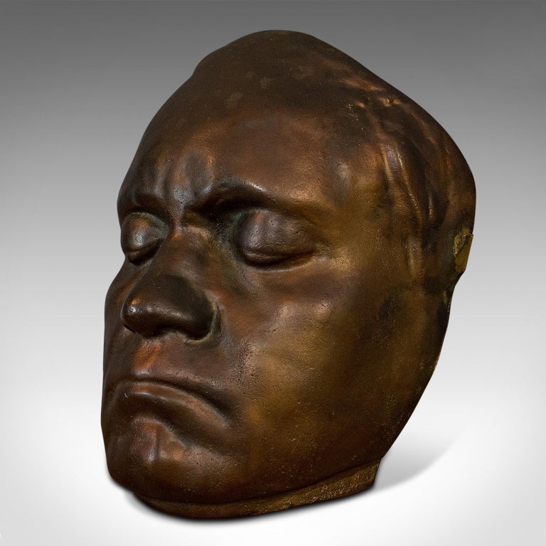 Vintage Death Mask, English, Bronze, Memento Mori, 20th Century, circa ...