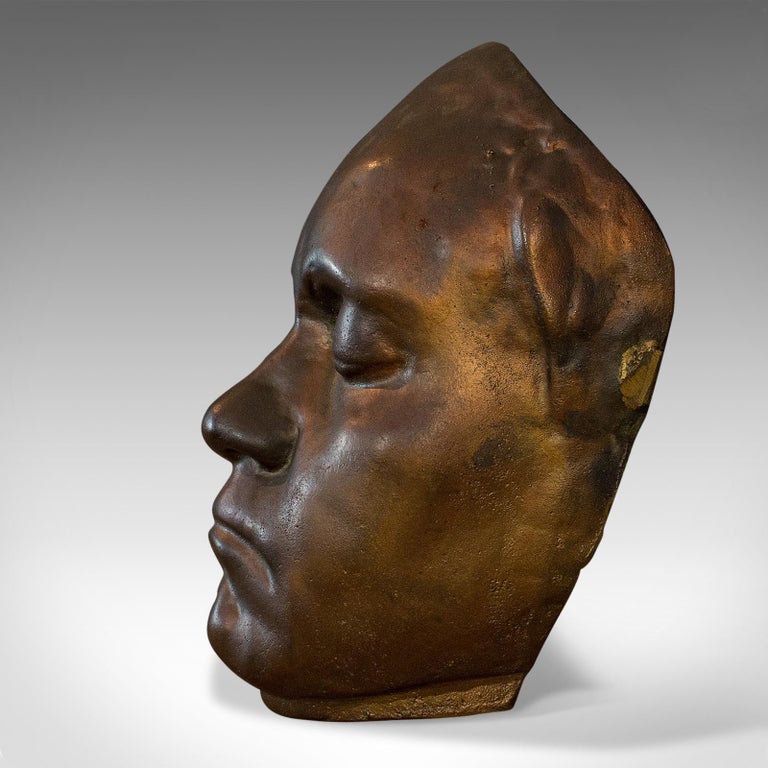 Vintage Death Mask, English, Bronze, Memento Mori, 20th Century, circa ...