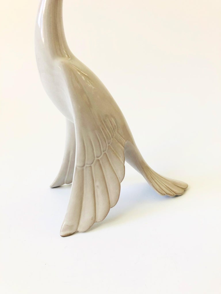 Vintage Deco Art Pottery Crane Statue at 1stDibs