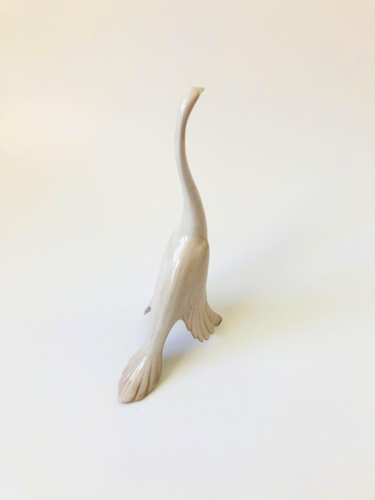 Vintage Deco Art Pottery Crane Statue at 1stDibs