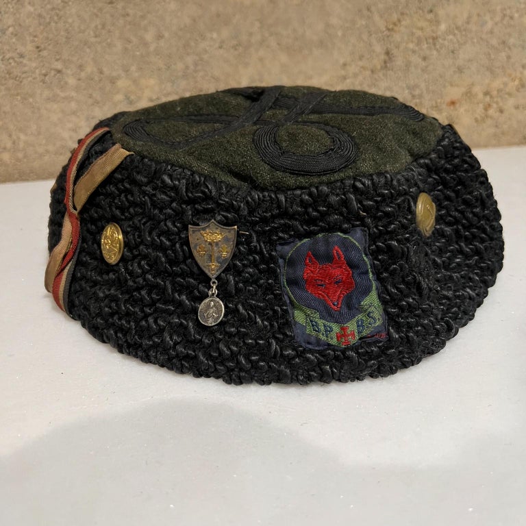 Vintage Decorated Military Hat Papakha Beanie J Legros Chapelier Liege ...