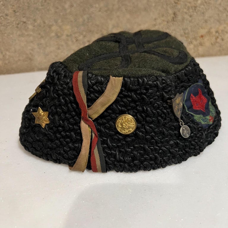Vintage Decorated Military Hat Papakha Beanie J Legros Chapelier Liege ...