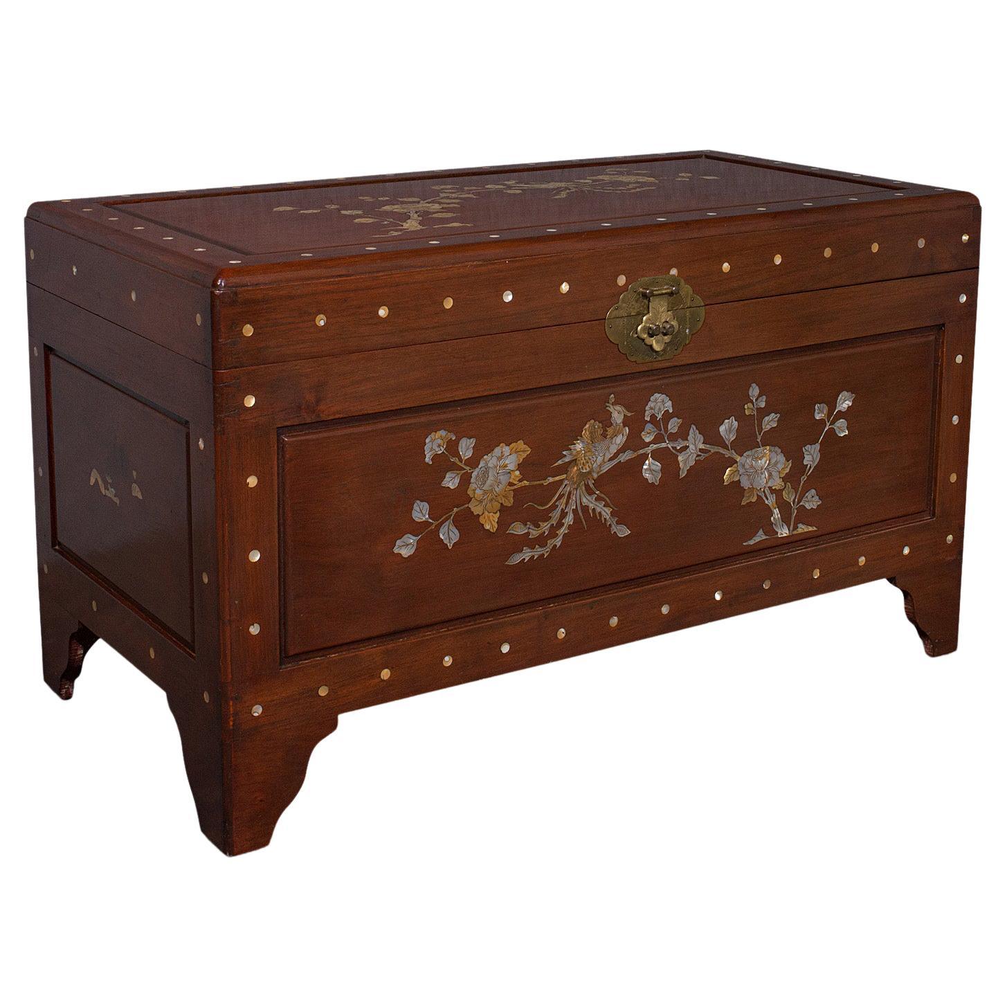 Queen Anne’s Leather Studded Linen Chest at 1stDibs