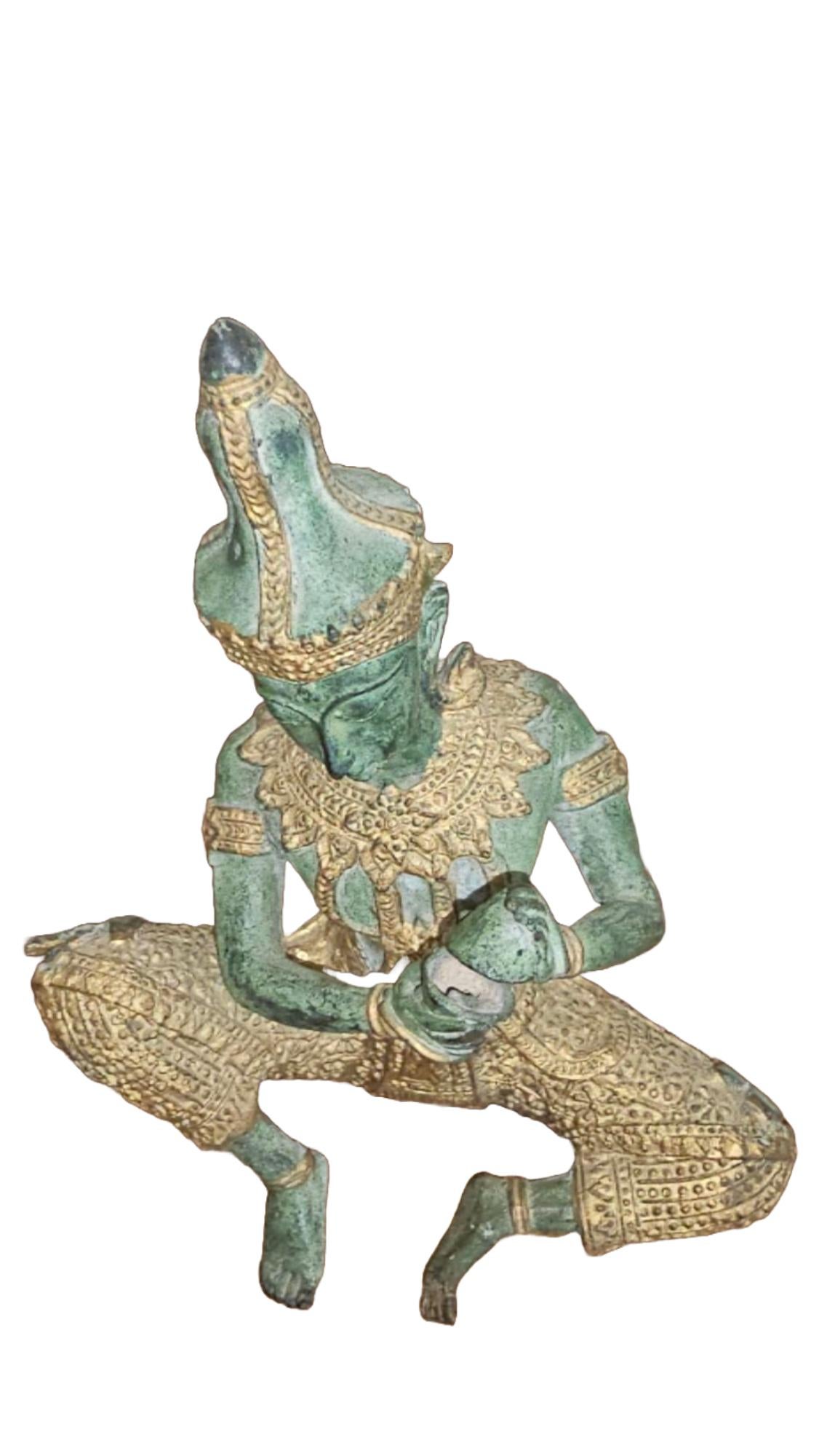Vintage Decorative Figure Gilt Bronze, Statue, Thai Deity For Sale at ...