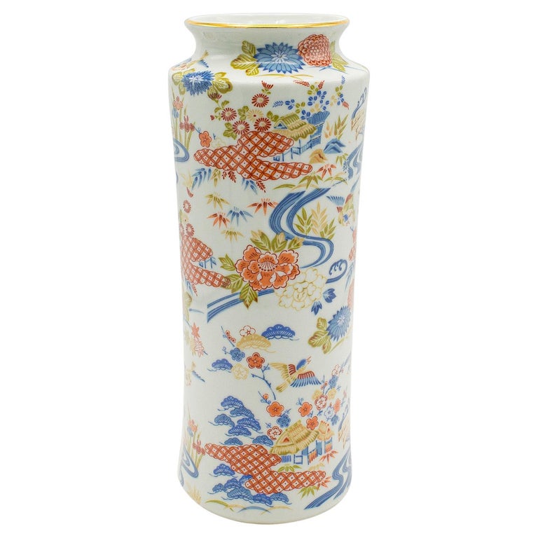 Vintage Decorative Flower Vase, Chinese, Ceramic, Stem Sleeve, Art Deco ...